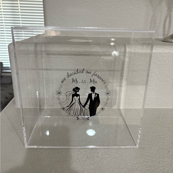 Party Supplies | Clear Wedding Card Box With Bride And Groom Design ...